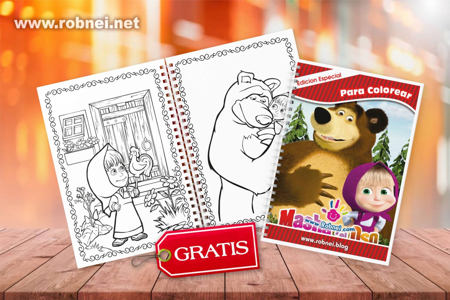 Libro para colorear de Masha y el Oso PDF - Robnei Blog