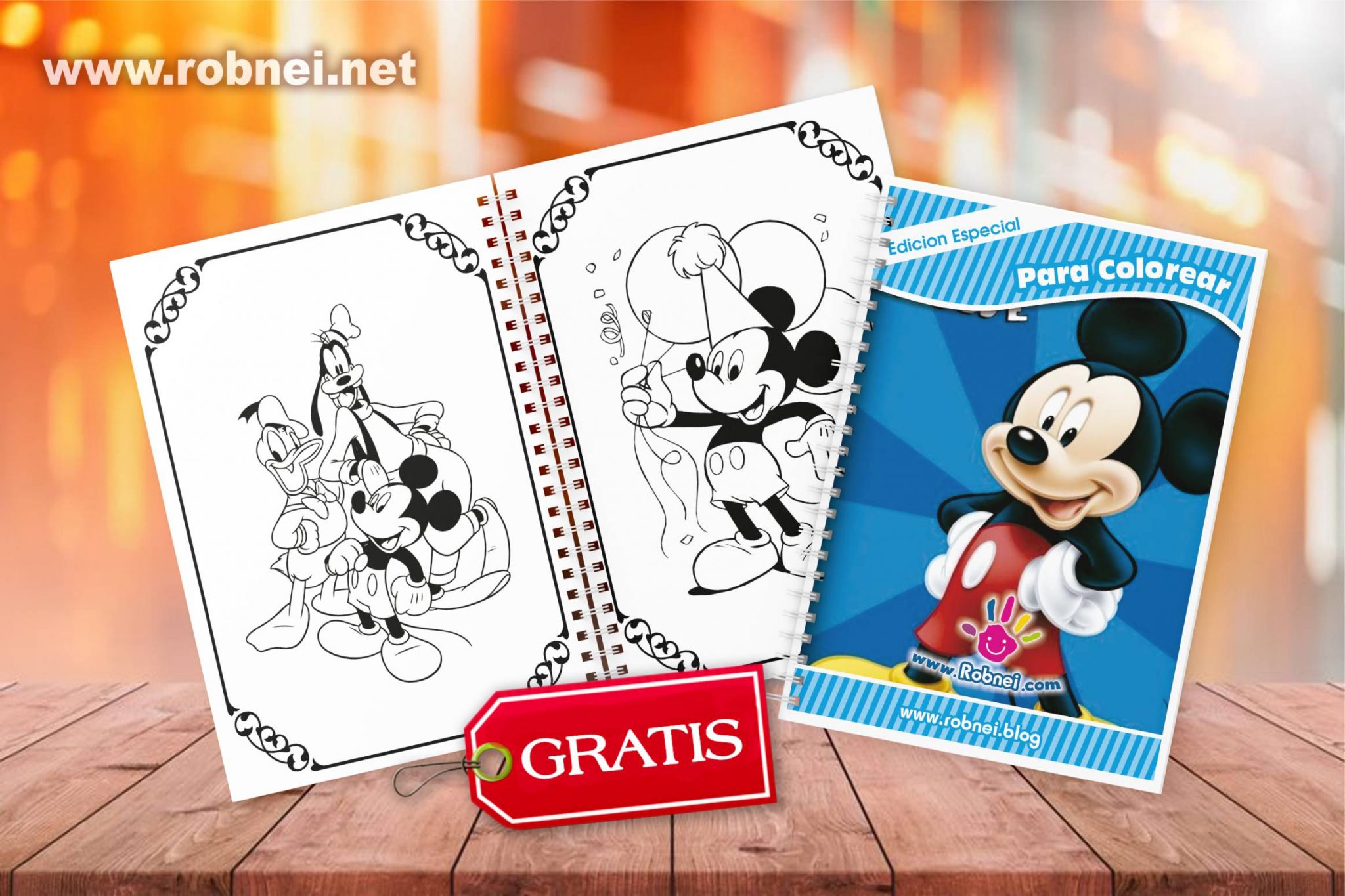 Libro para colorear de Mickey Mouse PDF - Robnei Blog