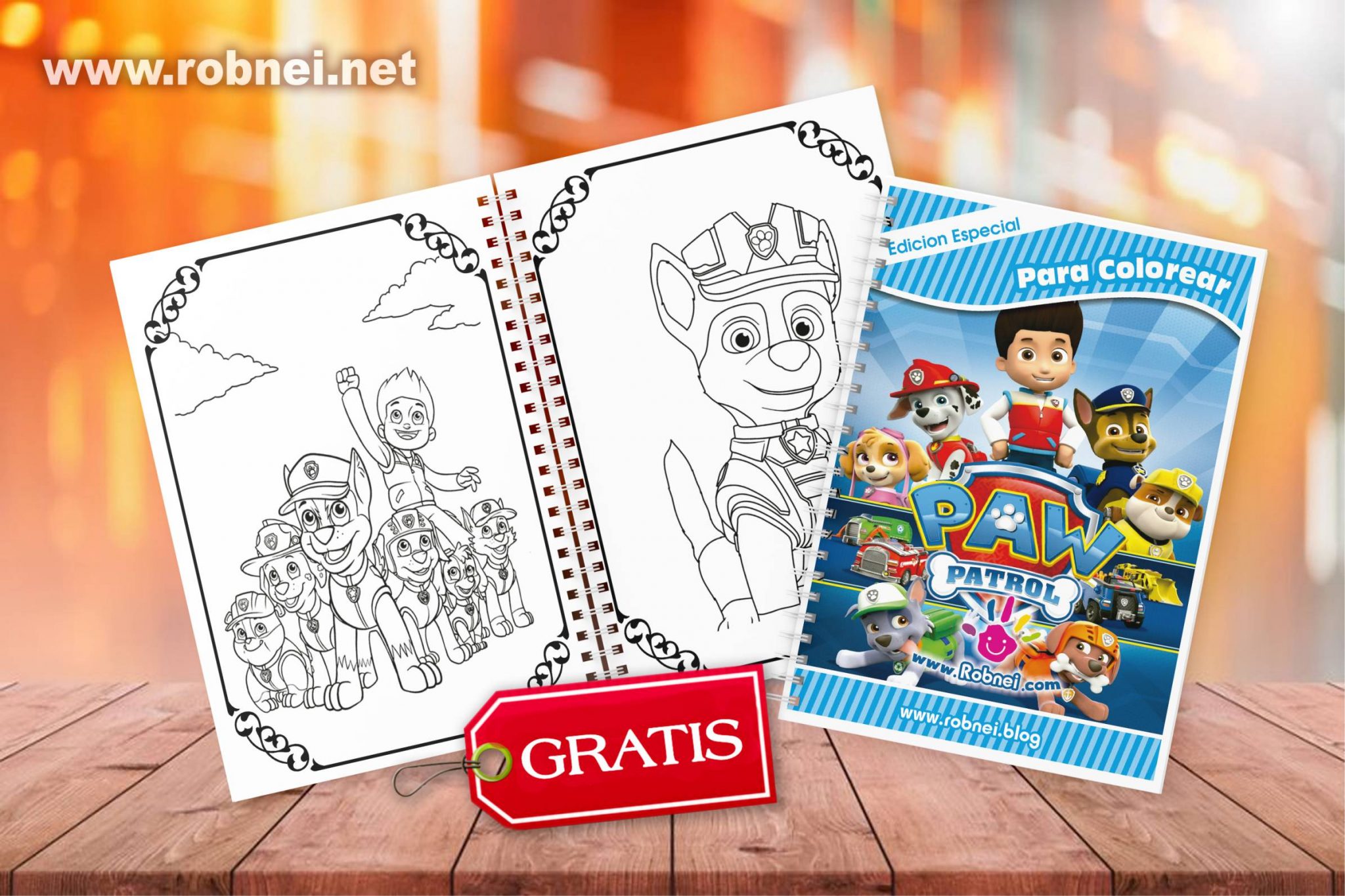 Libro para colorear de Paw Patrol PDF - Robnei Blog